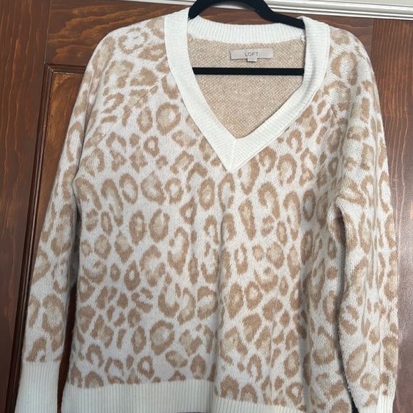 LOFT | Sweaters | Tancream Cheetah Sweater | Poshmark
